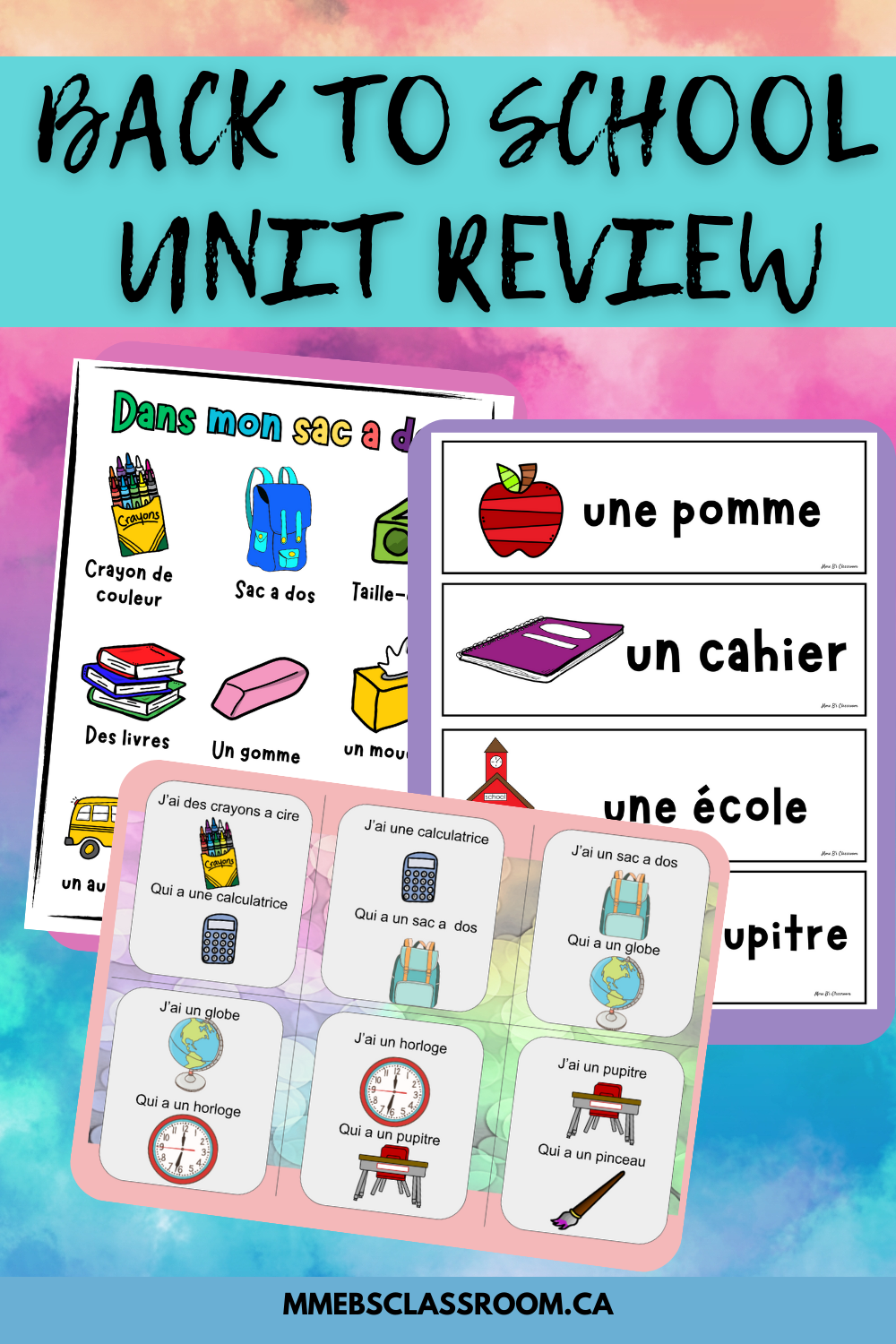 Back to School Unit – Mme B's Classroom